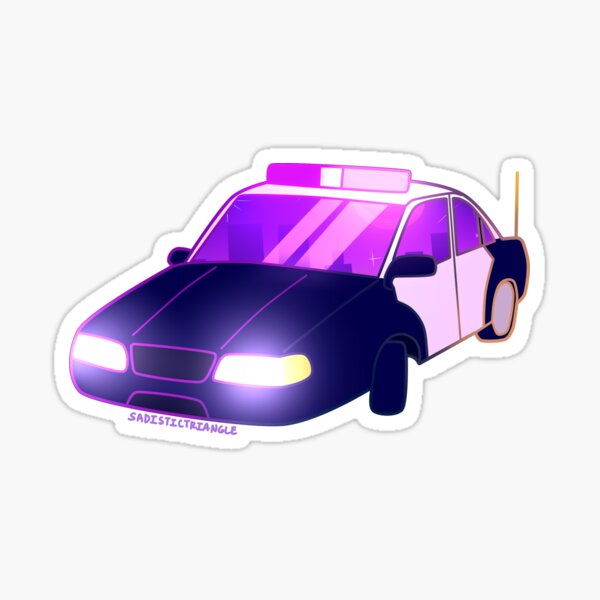 "Vaporwave Cop Car" Sticker for Sale by Fudgebiskets | Redbubble