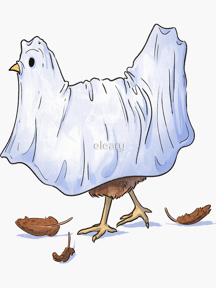 "Ghost Costume Halloween Chicken" Sticker for Sale by eleary | Redbubble