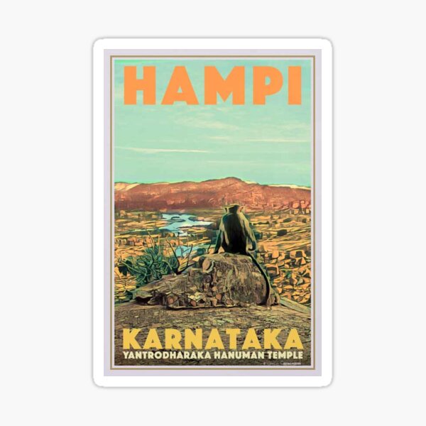 "Hampi Hanuman Vintage" Sticker by Alvajohns | Redbubble
