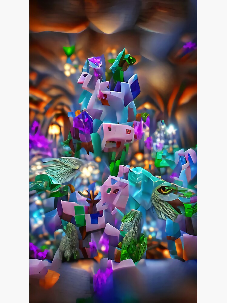 "Minecraft 3D Trippy Realm" Sticker by trippingonpixel | Redbubble