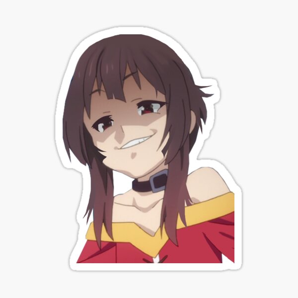 "Smug Megumin Face (KonoSuba)" Sticker for Sale by kawaiicrossing ...