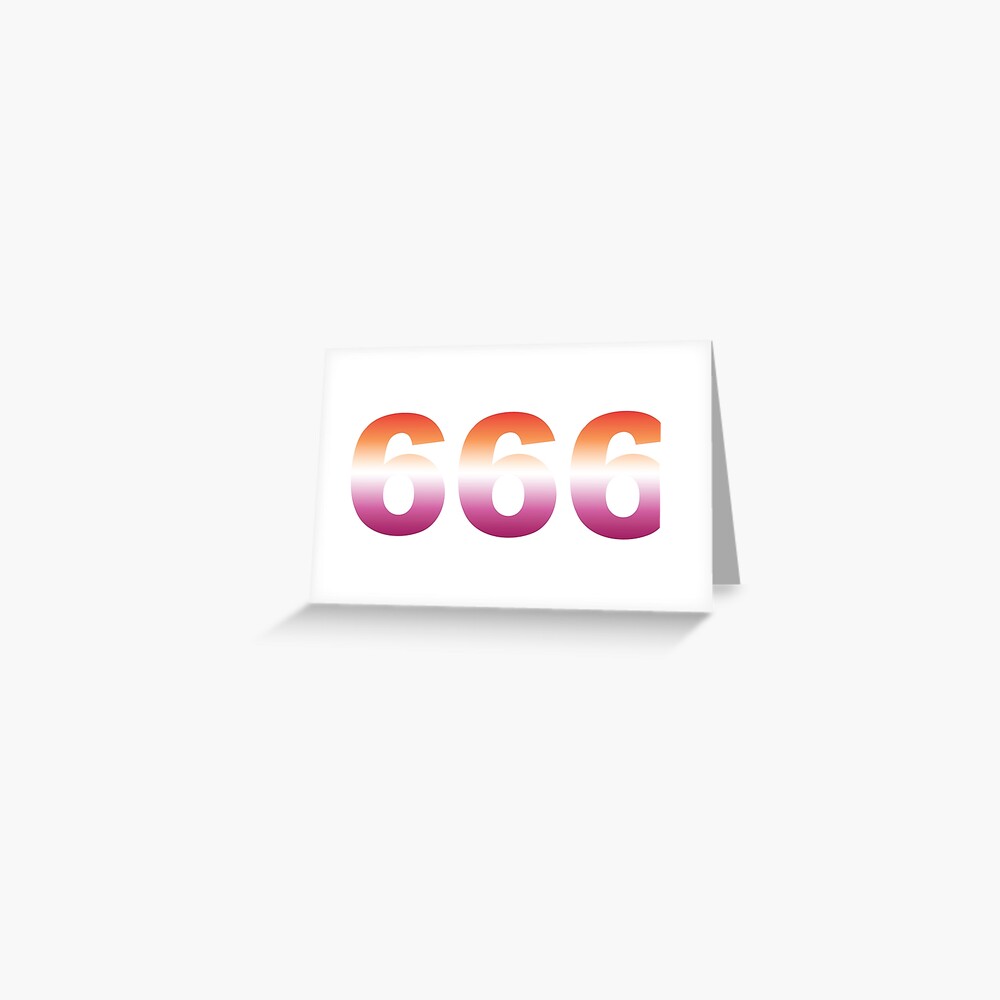 "666 Devil Number Pride Flag Gradient Lesbian" Greeting Card for Sale ...