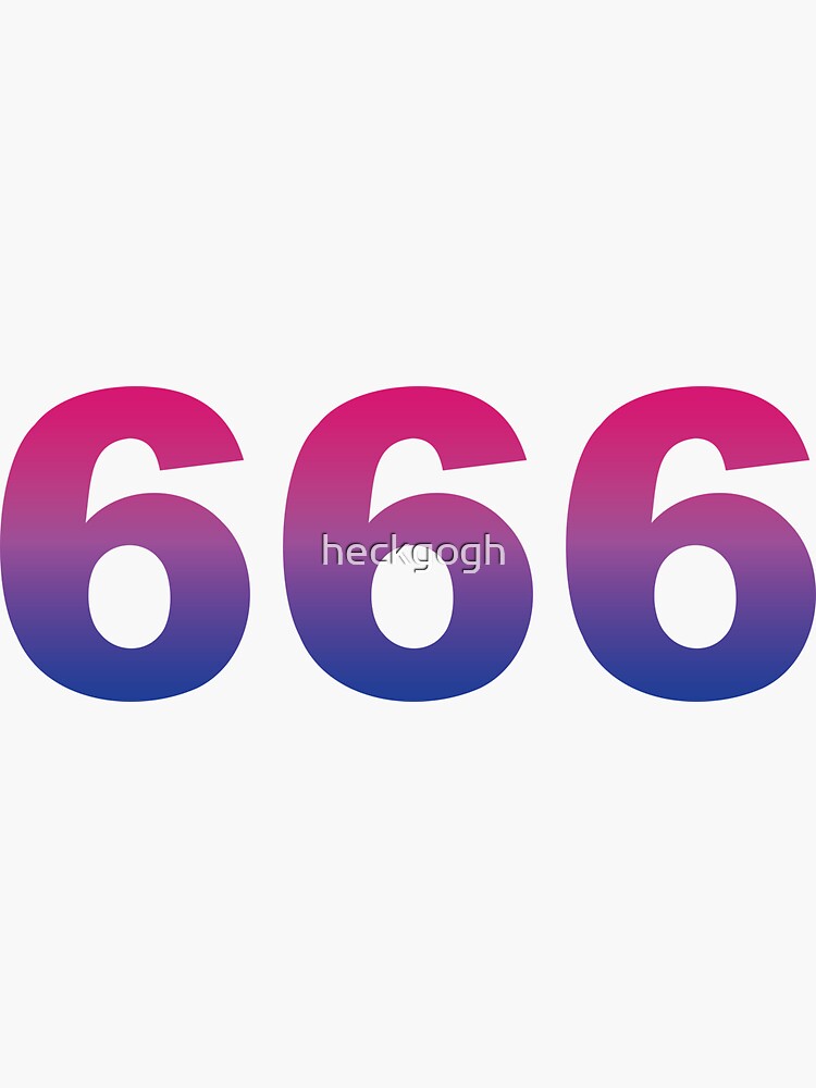 "666 Devil Number Pride Flag Gradient Bisexual" Sticker for Sale by ...