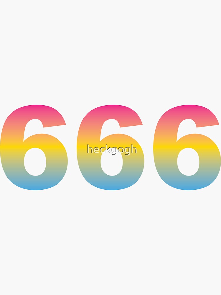 "666 Devil Number Pride Flag Gradient Pansexual" Sticker for Sale by ...