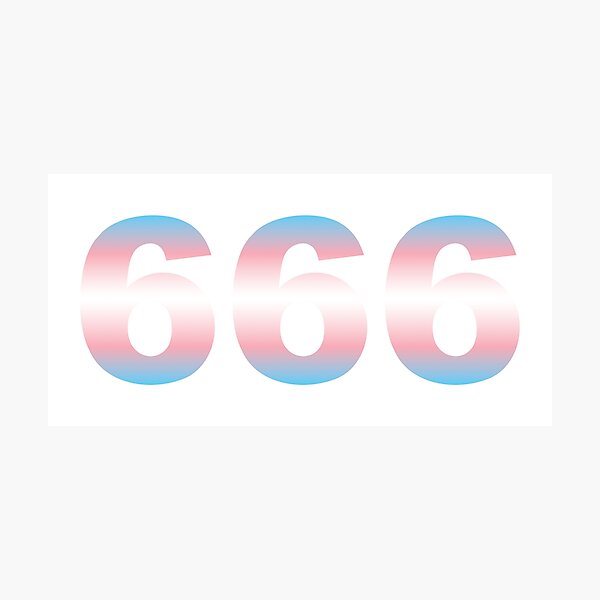 "666 Devil Number Pride Flag Gradient Transgender" Photographic Print ...