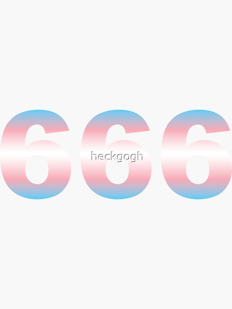 "666 Devil Number Pride Flag Gradient Transgender" Sticker for Sale by ...