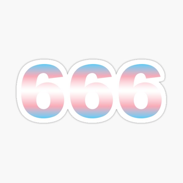 "666 Devil Number Pride Flag Gradient Transgender" Sticker for Sale by ...