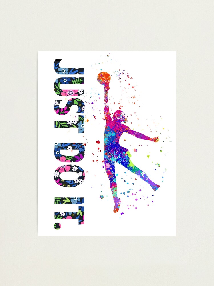 "Netball Just Do It Watercolor Art" Photographic Print for Sale by ...