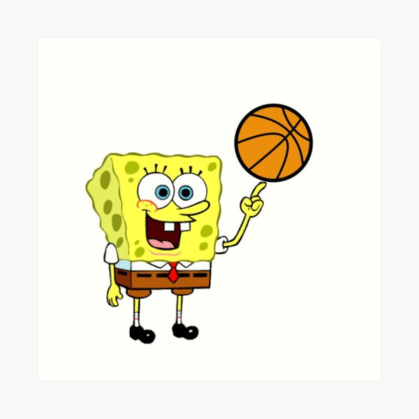"Spongebob & bball" Art Print for Sale by kishlim | Redbubble