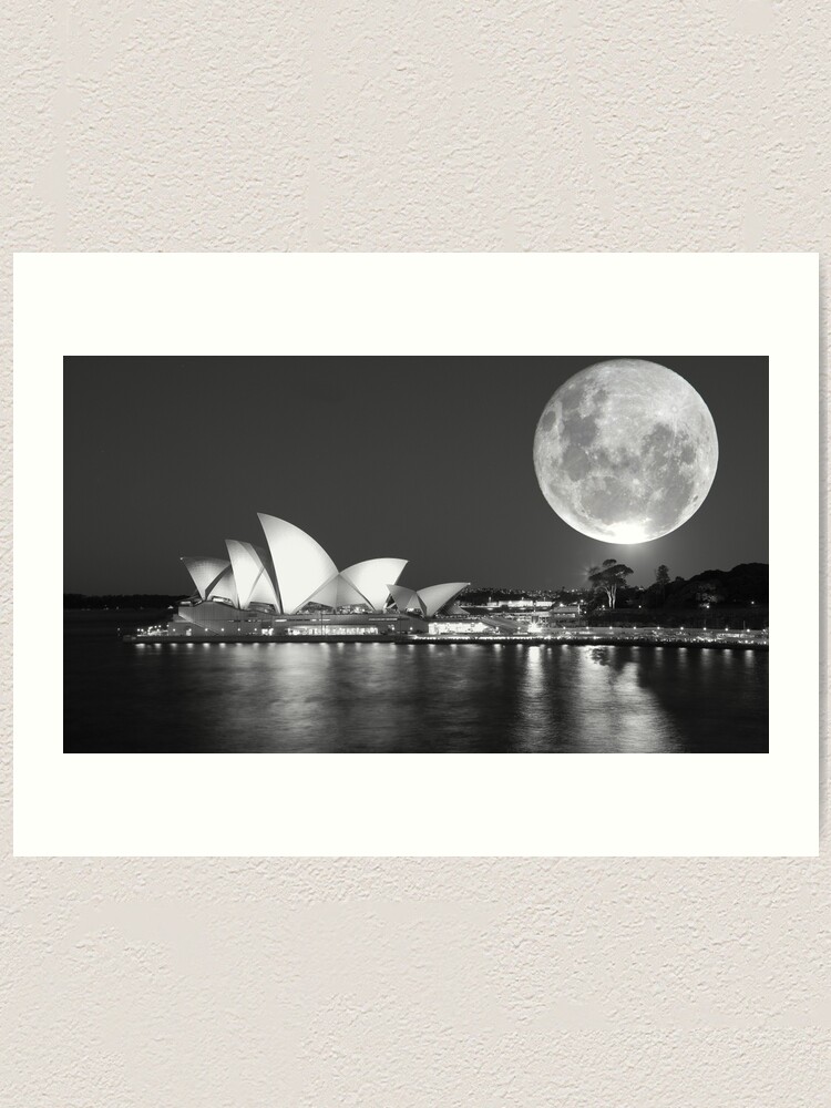 "Full moon over Sydney Opera House - Australia" Art Print for Sale by ...