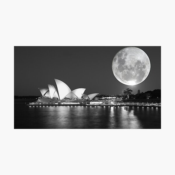 "Full moon over Sydney Opera House - Australia" Photographic Print by ...