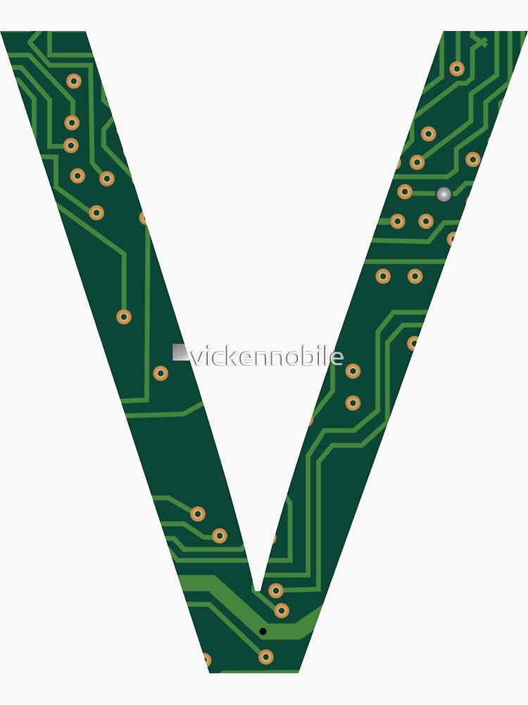 "Computer Motherboard Letter V Monogram" Sticker for Sale by ...