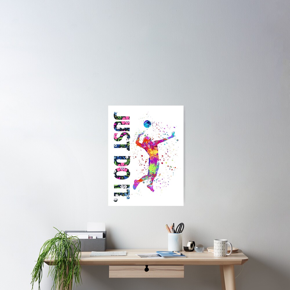 "Volleyball Watercolor Just Do It " Poster for Sale by ArtDesign79 ...