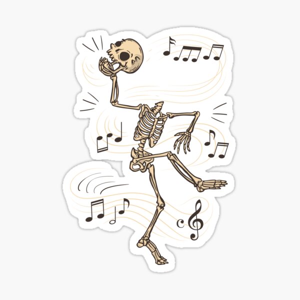 "Dancing skeleton" Sticker for Sale by DerSenat | Redbubble