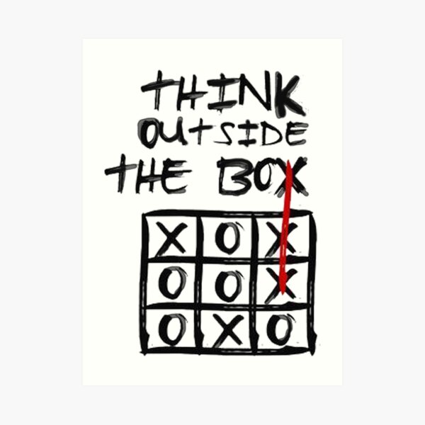 "Think Outside The Box - Tic Tac Toe" Art Print by splooshpaints ...