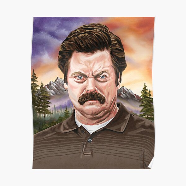 "Ron Swanson Portrait - Parks and Recreation" Poster for Sale by ...