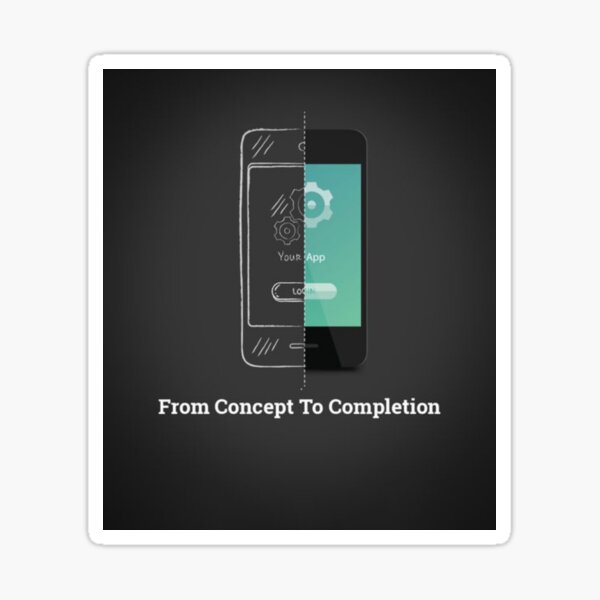 "From Concept to Completion" Sticker for Sale by piedigital2021 | Redbubble