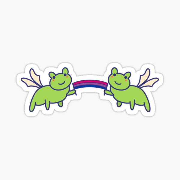 "bi frogs" Sticker for Sale by PaperflyDoodles | Redbubble