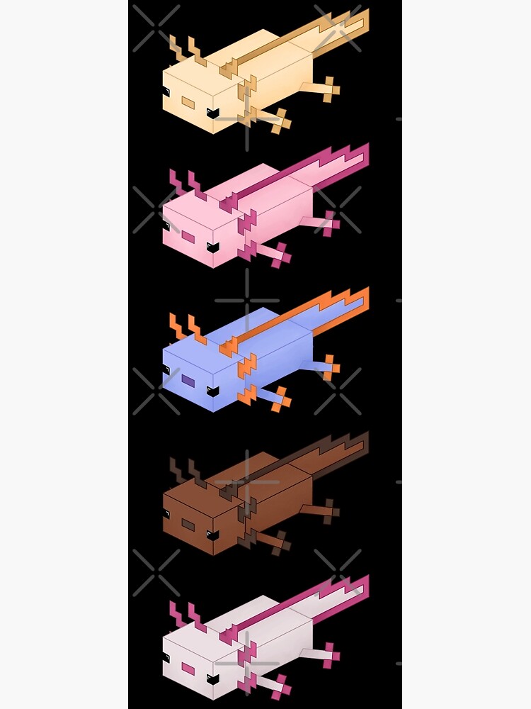 "Minecraft Axolotl Line" Art Print by Charloote | Redbubble
