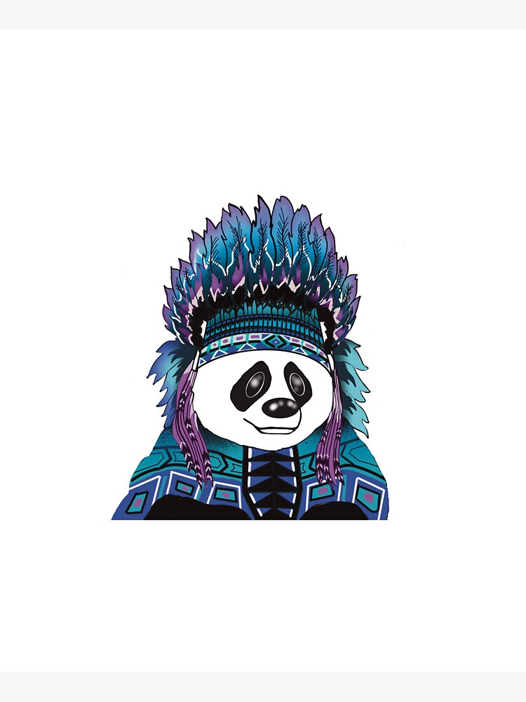 "Big Blue Panda Chief - Tribal Panda" Sticker for Sale by bigbokchoi ...