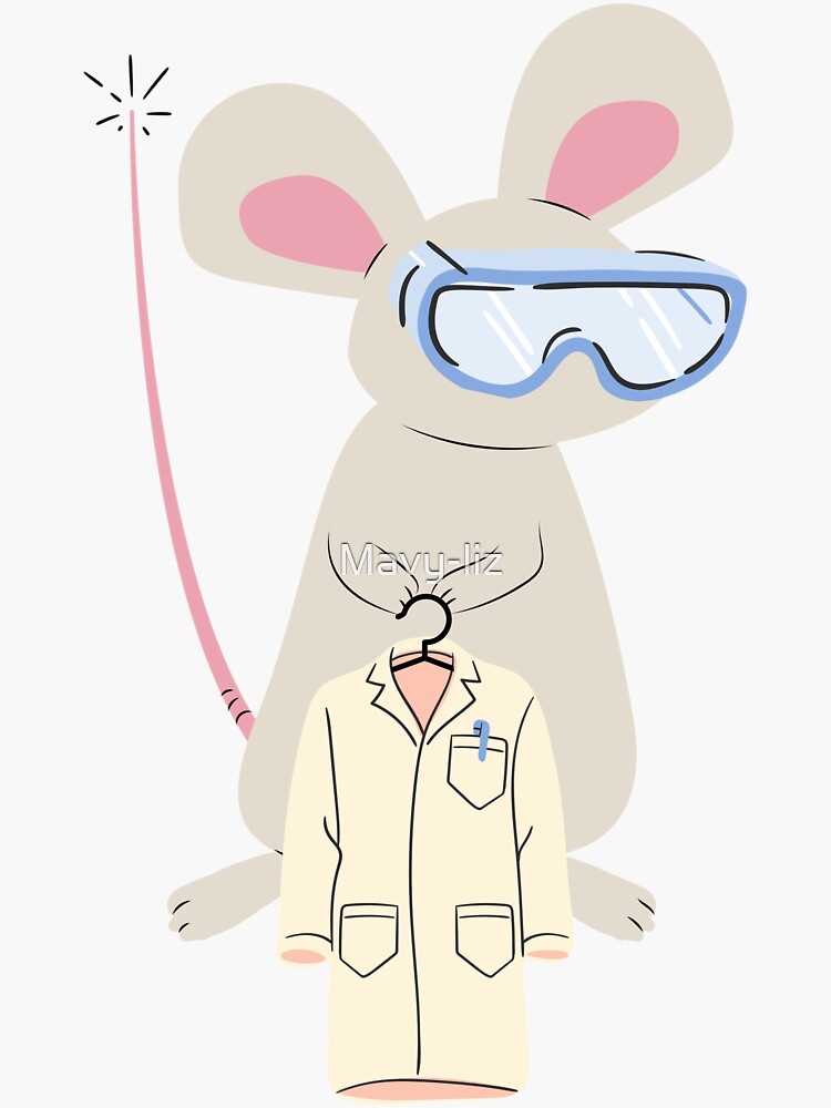 "Lab Coat Rat with Goggles" Sticker for Sale by Mavy-liz | Redbubble