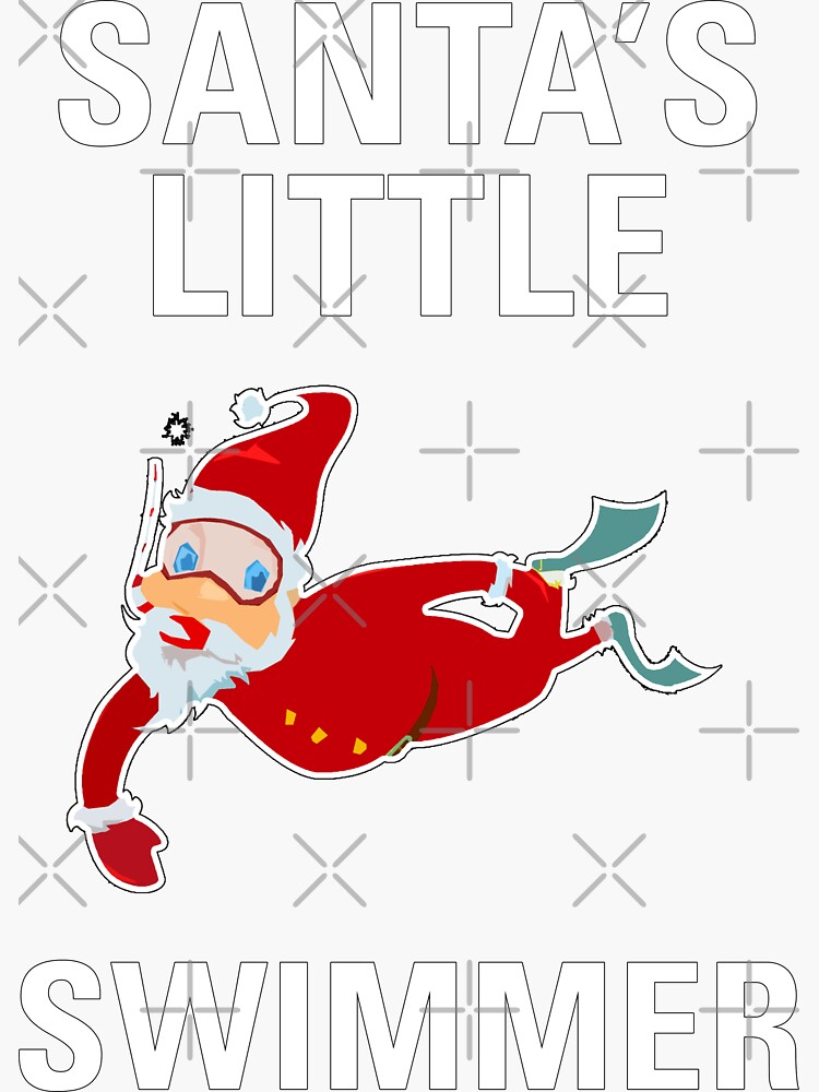 "Santa little Swimmer for christmas" Sticker by kimart18 | Redbubble