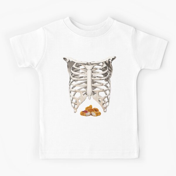 "Funny X-Ray Skeleton Rib Cage and Chicken Nuggets with Ketchup" Kids T ...