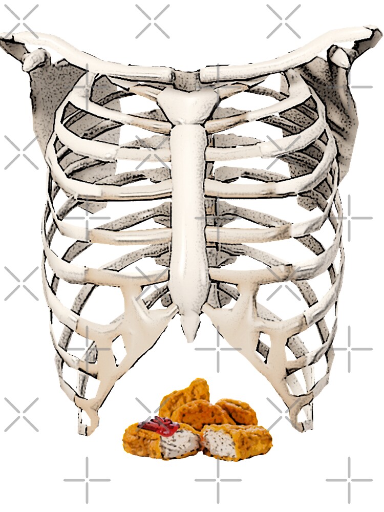 "Funny X-Ray Skeleton Rib Cage and Chicken Nuggets with Ketchup" Kids T ...