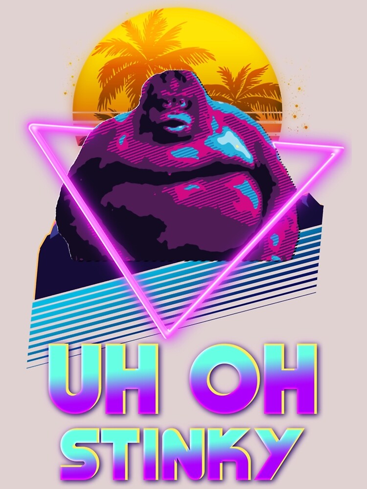 "Uh Oh Stinky Poop Le Monke 80s Vaporwave Outrun Style Sticker" Art ...