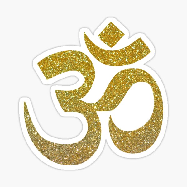 "Om Sign Gold Ohm " Sticker for Sale by yogaartshop | Redbubble