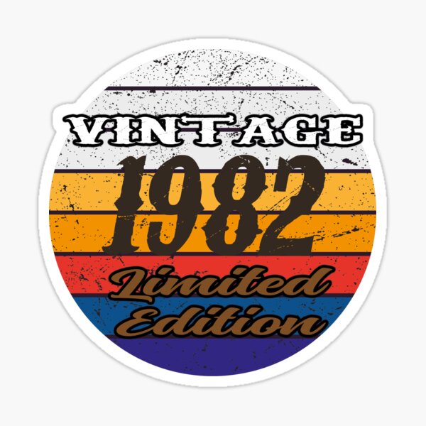 " Vintage 1982 limited edition" Sticker for Sale by justbejoker | Redbubble