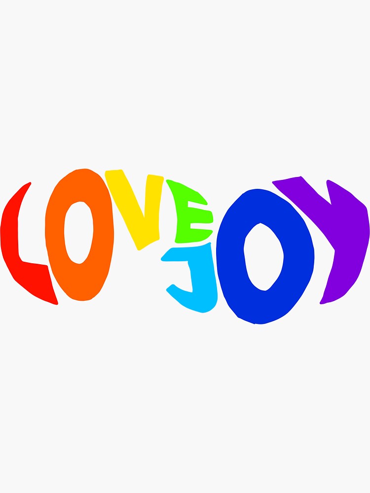 "Lovejoy logo rainbow colouring" Sticker for Sale by ruelia | Redbubble