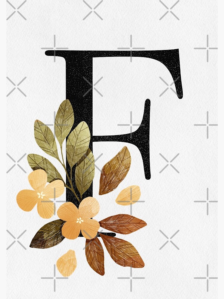 Cuaderno de espiral «Letra F con flores y hojas, dibujadas con lápiz y ...