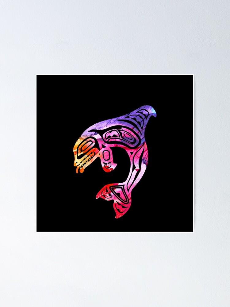 "Colorful Orca Killer Whale, Chrome Hearts, Half Heart" Poster by ...