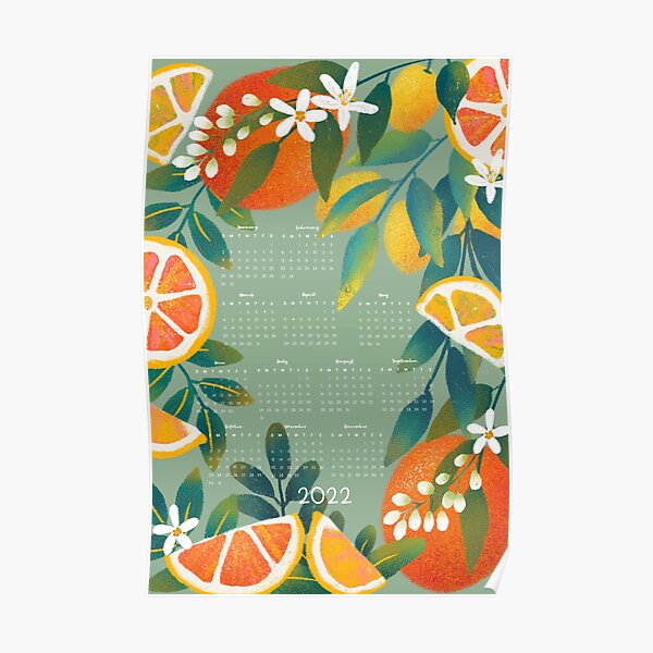 "Citrus calendar 2022" Poster for Sale by raghda-s-m | Redbubble