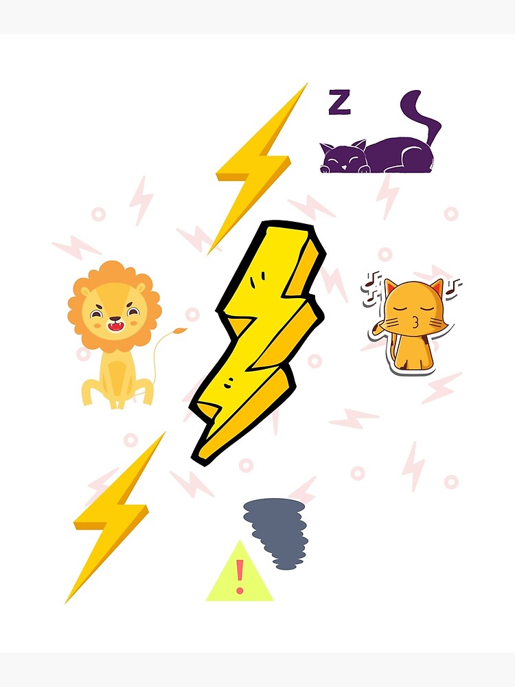 Póster «Cabeza de borrador LOVE Cat - LOVE Cat Lightning - Lindo trueno ...