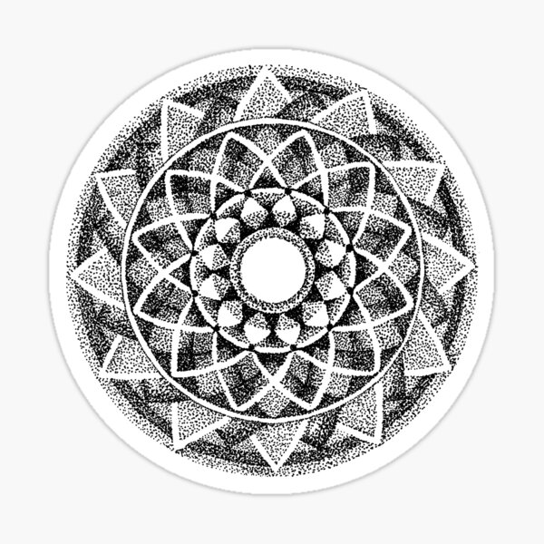 "mandala handmade dotwork negative space" Sticker by Anne-essie | Redbubble