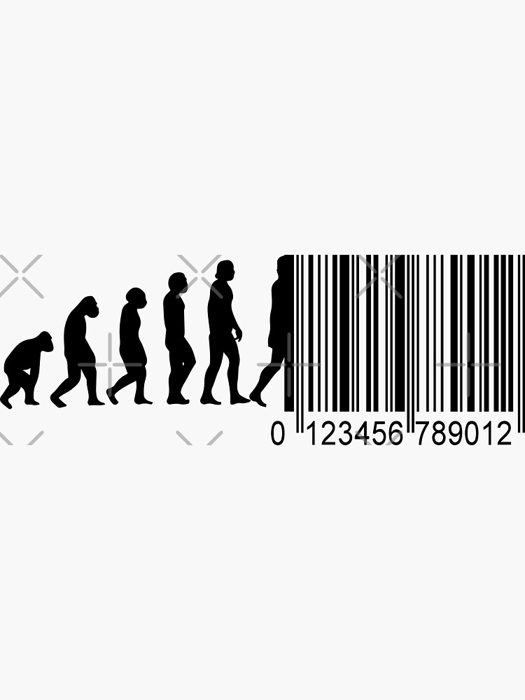 "Evolution of Man Barcode" Sticker for Sale by SkyAfterDusk | Redbubble