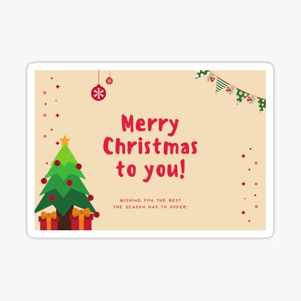 "Merry Christmas! Christmas Wishes!" Sticker for Sale by 2-Of-A-Kind ...