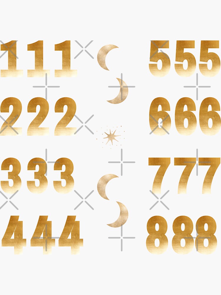 "Angel Numbers Sticker Pack In Gold " Sticker for Sale by Highon444 ...