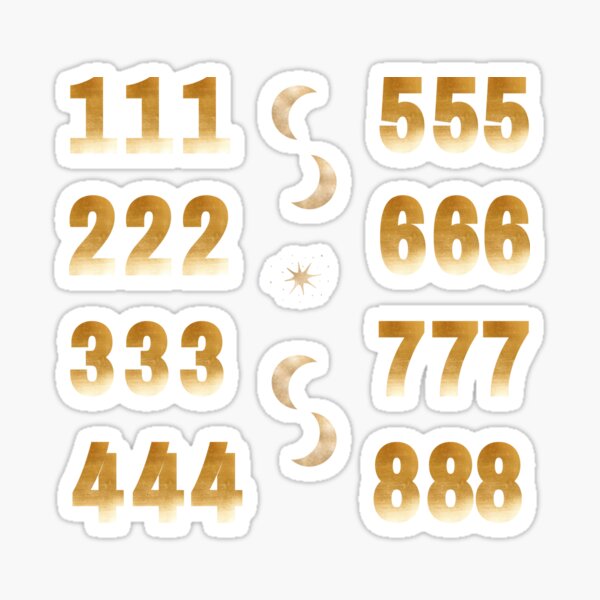 "Angel Numbers Sticker Pack In Gold " Sticker for Sale by Highon444 ...