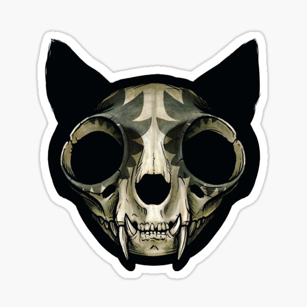 "Cat Skull / Goth Kitty" Sticker for Sale by tabi-katze | Redbubble