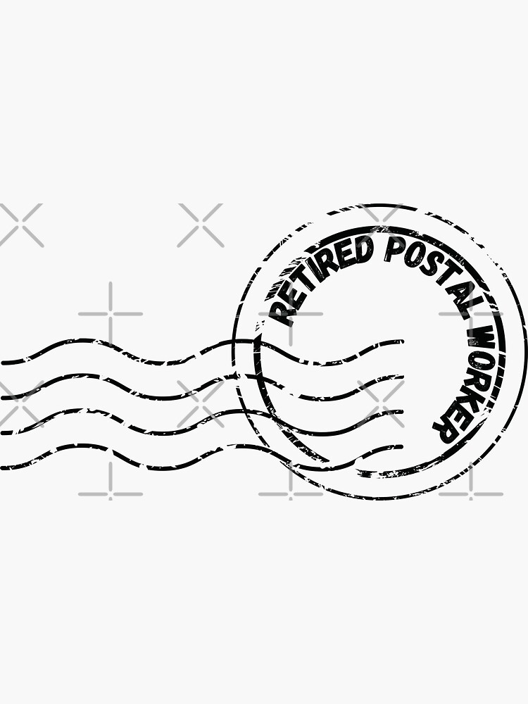 "Retired Postal Worker Envelope Stamp" Sticker for Sale by LuckyKermit ...