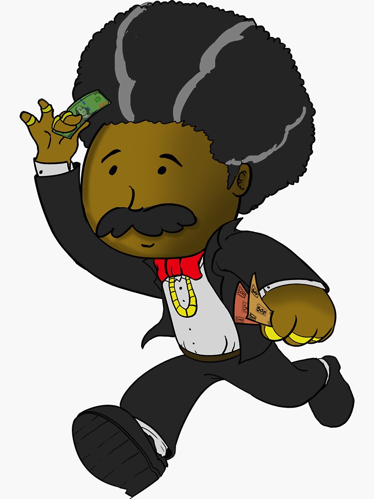 "Black Monopoly Man" Sticker for Sale by Merch-tians | Redbubble