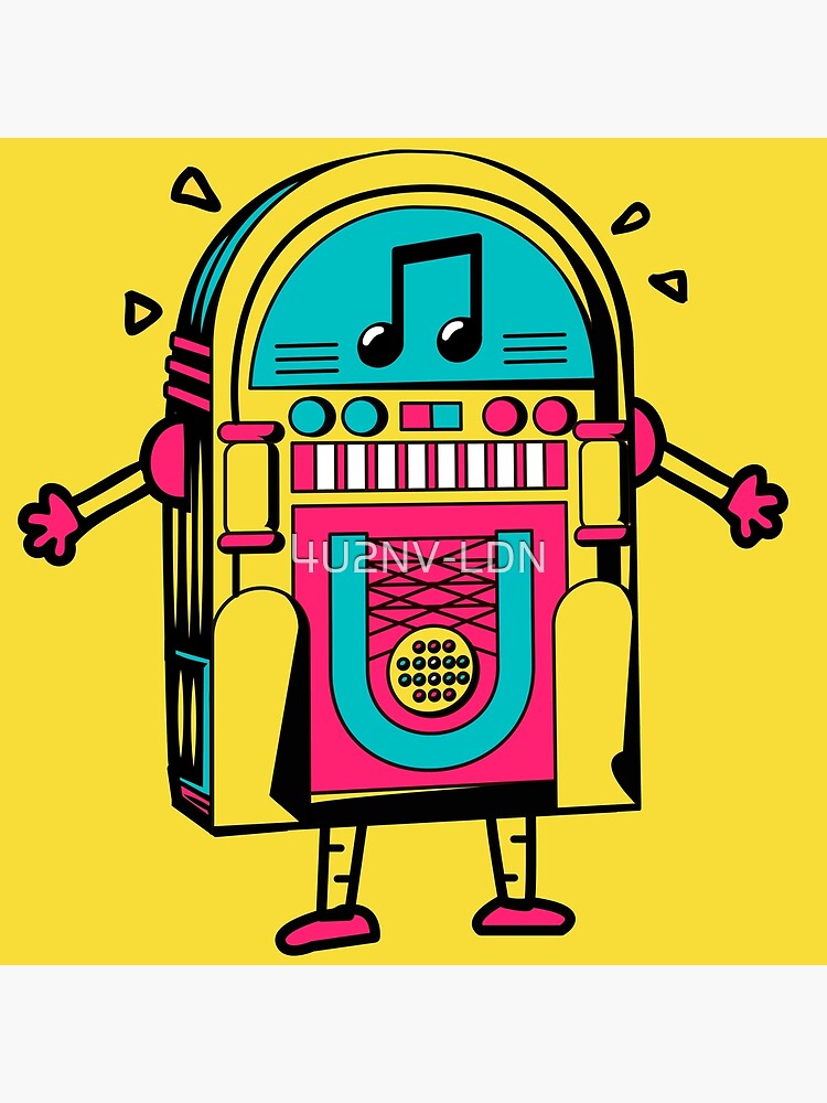 "Retro Jukebox Robot The JukeBot" Poster by 4U2NV-LDN | Redbubble