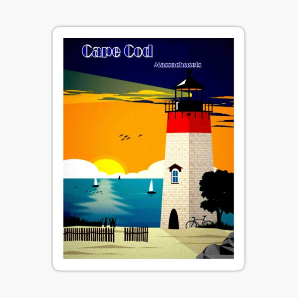"CAPE COD : Vintage Travel and Tourism Advertising Print" Sticker for ...