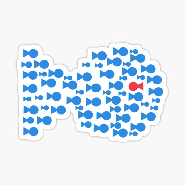 "School of Fish" Sticker for Sale by HappyDayDoodles | Redbubble