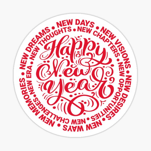 "Happy New Year " Sticker for Sale by YOYOCollection | Redbubble