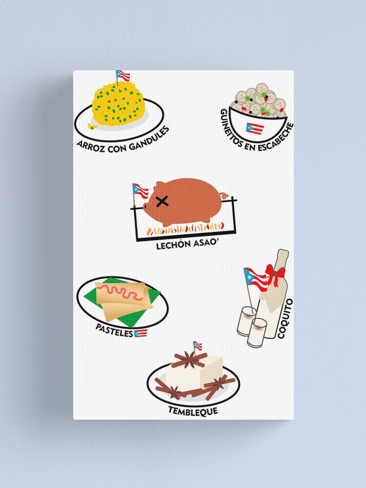 Lienzo «Comida Boricua Navidad Puerto Rico Lechon Pasteles Coquito ...