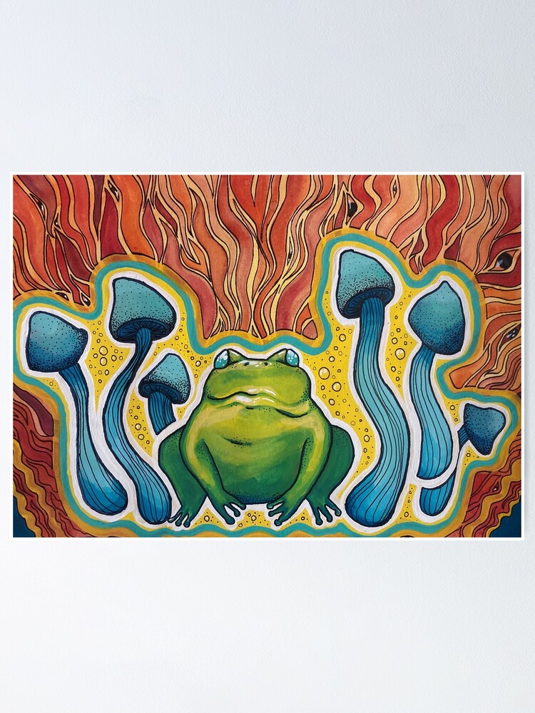 "Trippy Frog" Poster for Sale by frisbis-art | Redbubble